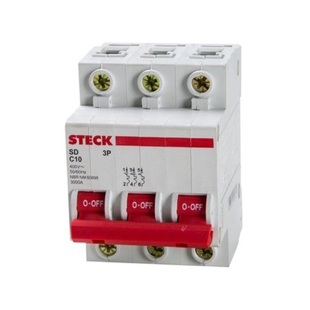 Disjuntor Tripolar Din Steck Sd63 C 32A 3Ka