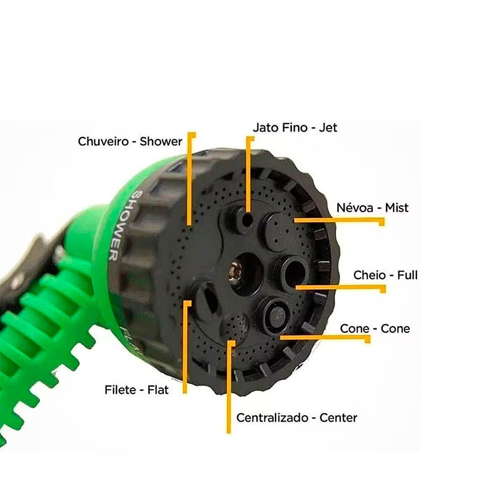 Mangueira Mágica Expansível 10 Metros com Esguicho Verde Force Line